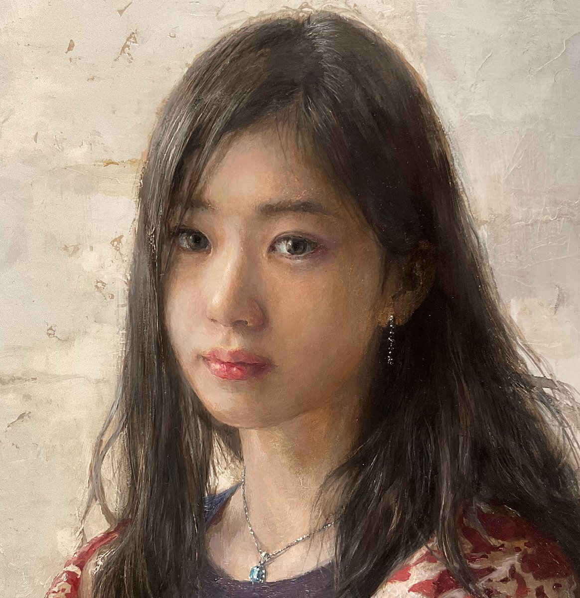 代購代標第一品牌－樂淘letao－【代理出品】木原和敏(1958-) 画集掲載作品『まとう』油彩10号写実画 人気の伊勢田理沙モデル 蔵:ホキ美術館ほか 白日展内閣総理大臣賞